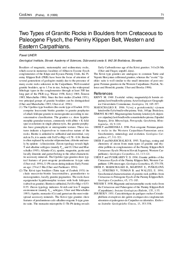 (PDF) Two Types of Granitic Rocks in Boulders from Cretaceous to ...