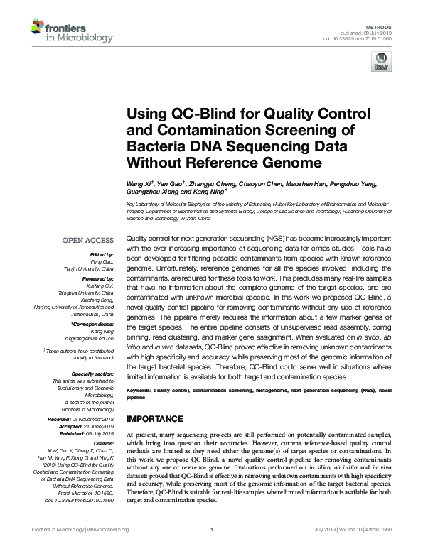 (PDF) Using QC-Blind for Quality Control and Contamination Screening of Bacteria DNA Sequencing ...