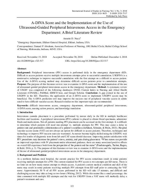 (PDF) A-DIVA Score and the Implementation of the Use of Ultrasound ...