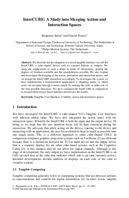 (PDF) InterCUBE: A Study into Merging Action and Interaction Spaces