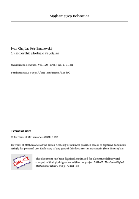 (PDF) $\Sigma$-isomorphic algebraic structures