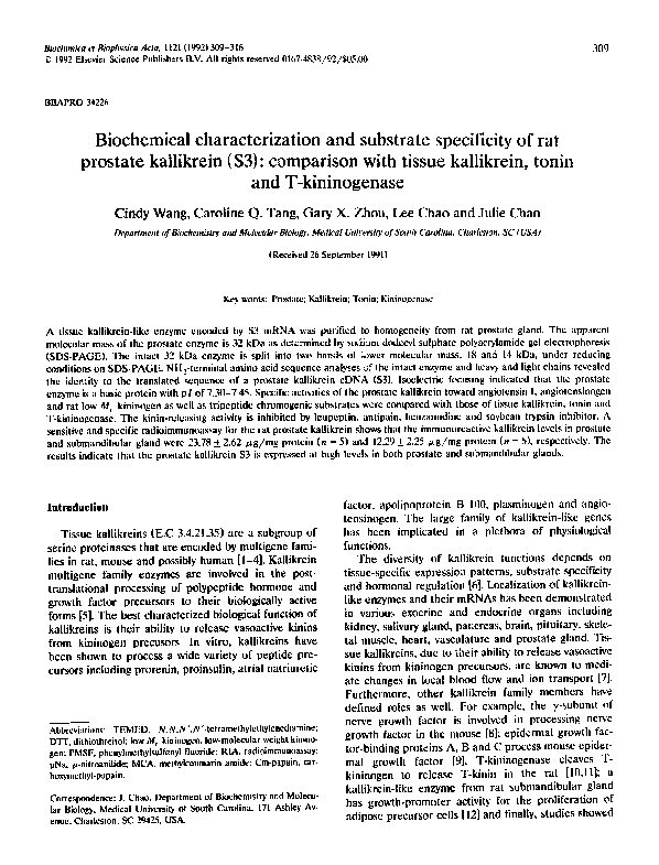 (PDF) Biochemical characterization and substrate specificity of rat ...