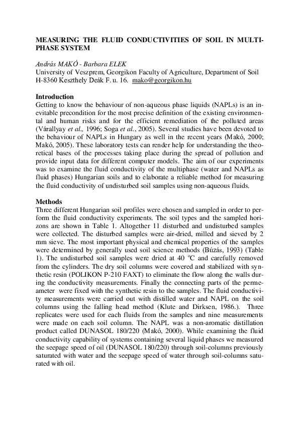 (PDF) Measuring the fluid conductivities of soil in multiphase system