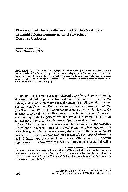 (PDF) Placement of the Small-Carrion penile prosthesis to enable ...