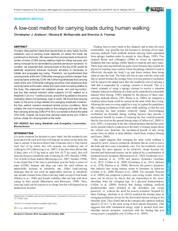 (PDF) A low-cost method for carrying loads during human walking