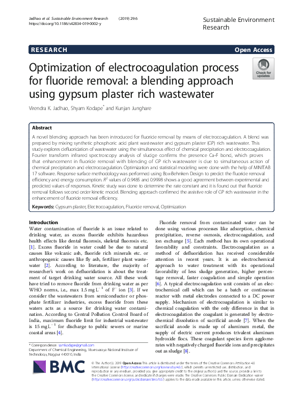 (PDF) The optimization of electrocoagulation process for treatment of the textile wastewater by ...