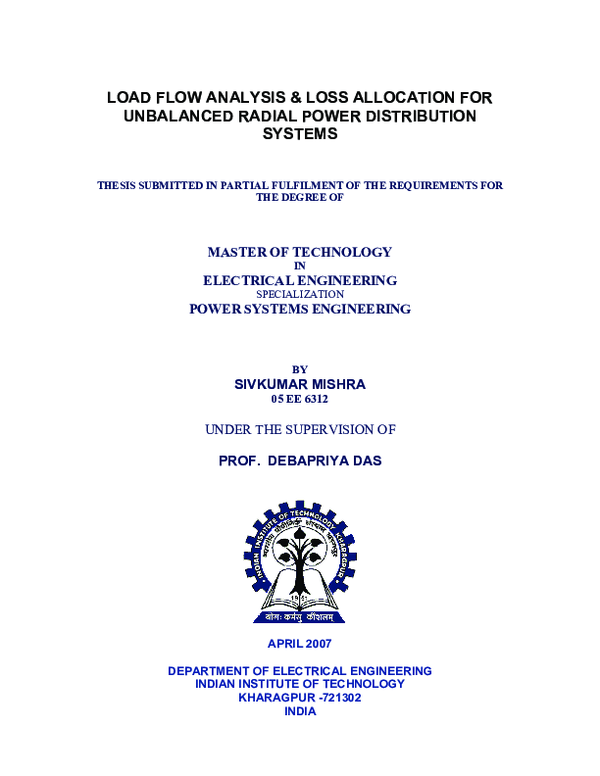 (PDF) Load Flow Analysis & Loss Allocation for Unbalanced Radial Power ...