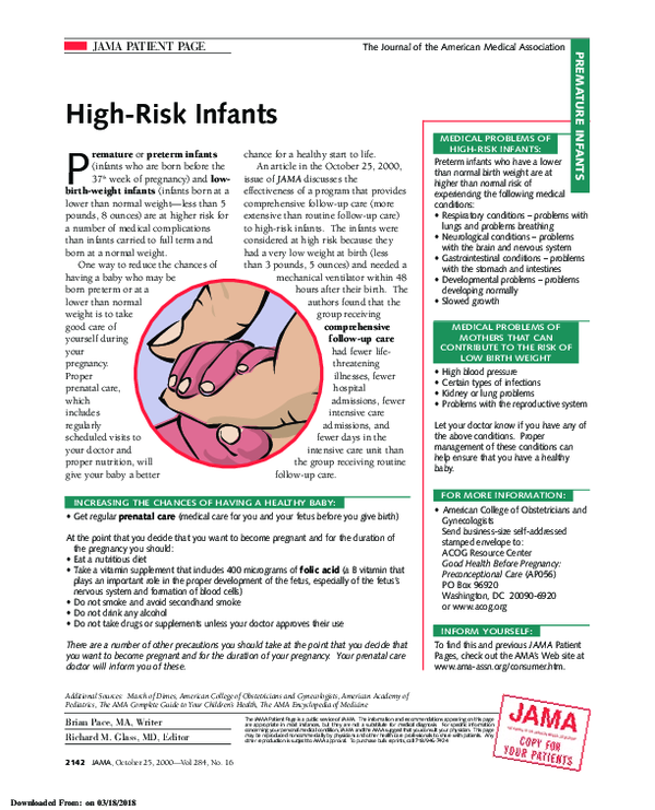 (PDF) High-Risk Infants