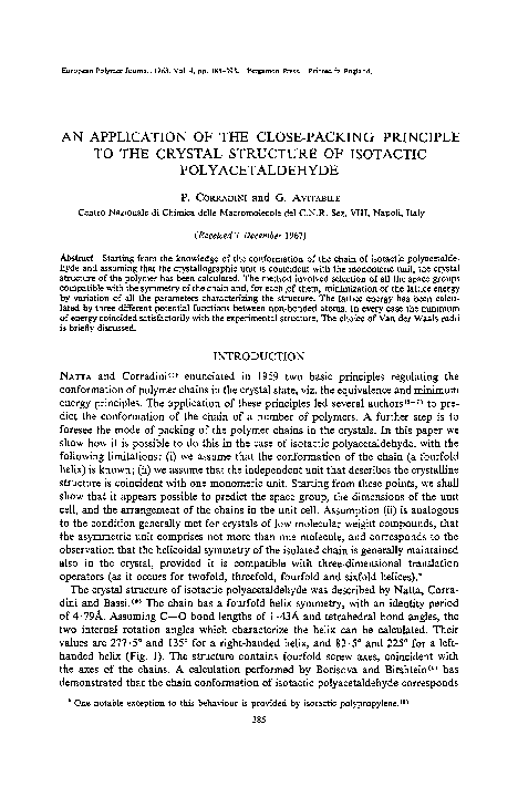 (PDF) An application of the close-packing principle to the crystal ...