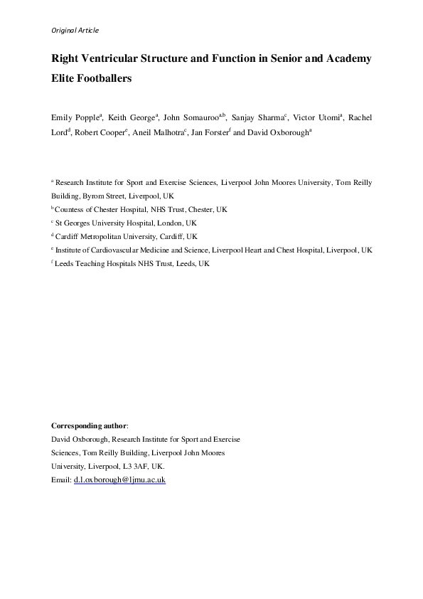 (PDF) Right ventricular structure and function in senior and academy ...