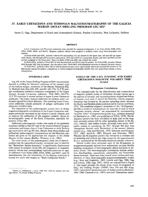 (PDF) Early Cretaceous and Tithonian Magnetostratigraphy of the Galicia Margin (Ocean Drilling ...