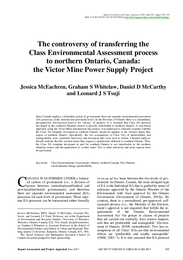 (PDF) The controversy of transferring the Class Environmental ...