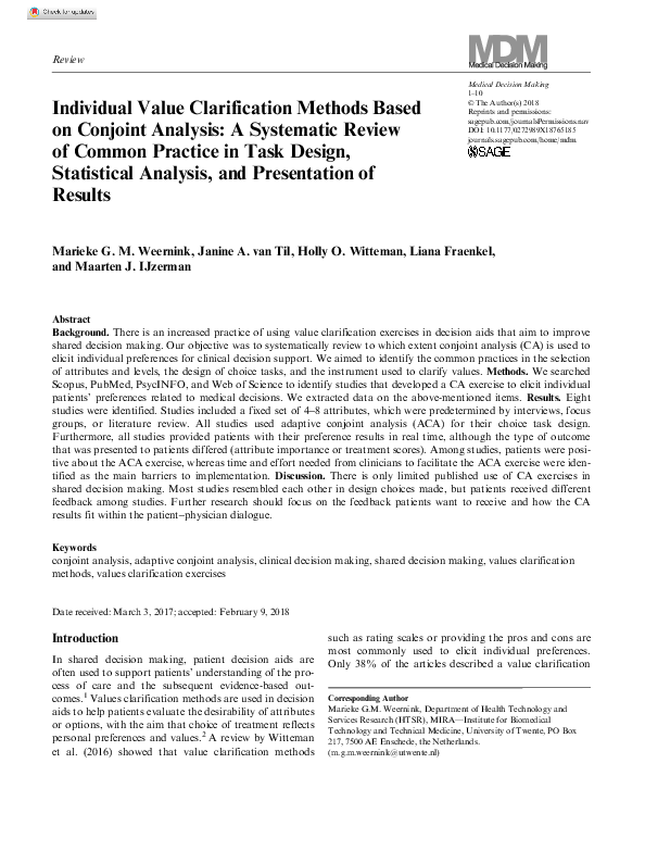 PDF Individual Value Clarification Methods Based On Conjoint Analysis pdf-individual-value-clarification-methods-based-on-conjoint-analysis
