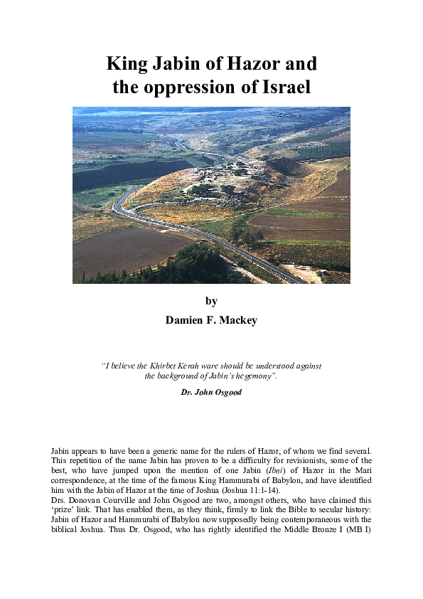 (DOC) King Jabin of Hazor and the oppression of Israel