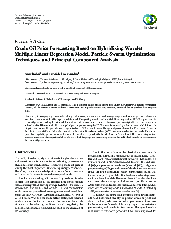 (PDF) Crude Oil Price Forecasting Based on Hybridizing Wavelet Multiple ...