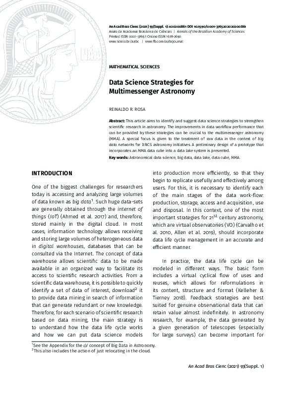 (PDF) Data Science Strategies for Multimessenger Astronomy