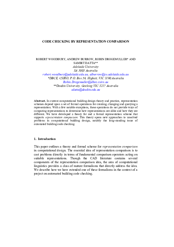 (PDF) Code checking by representation comparison