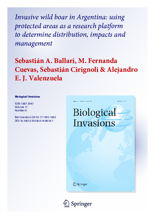 (PDF) Invasive wild boar in Argentina: using protected areas as a ...