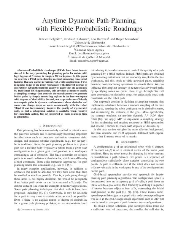 (PDF) Anytime dynamic path-planning with flexible probabilistic roadmaps