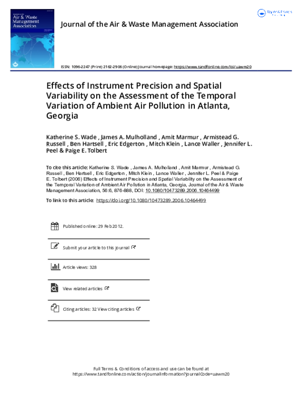 (PDF) Effects of Instrument Precision and Spatial Variability on the Assessment of the Temporal ...
