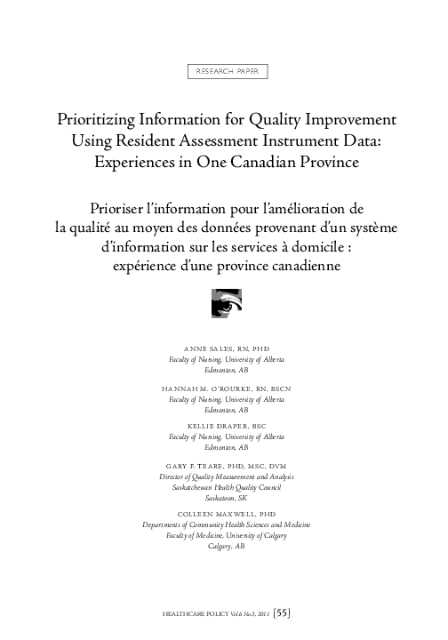 (PDF) Prioritizing Information for Quality Improvement Using Resident ...