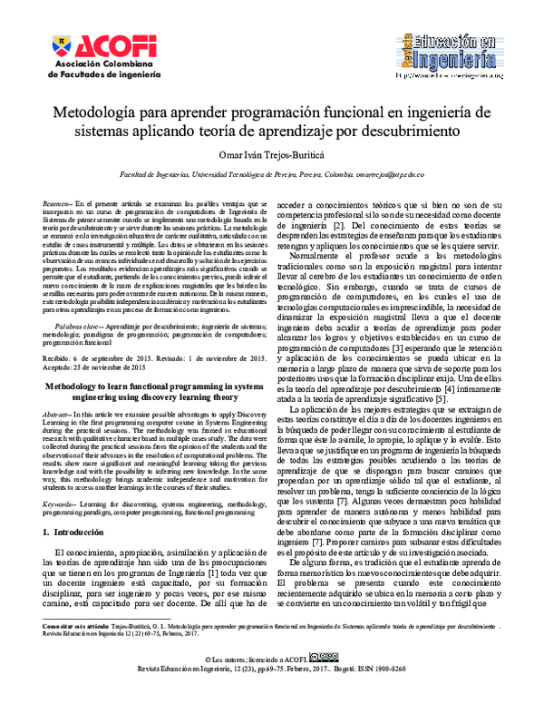 (PDF) Metodología para aprender programación funcional en ingeniería de sistemas aplicando ...