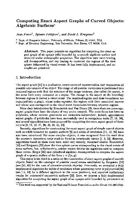 (PDF) Exact Aspect Graphs for Curved Solids of Revolution