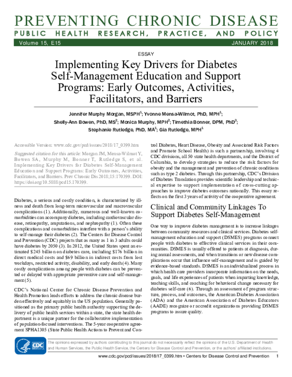 (PDF) Reducing the risks of diabetes complications through diabetes ...