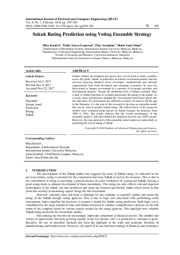 (PDF) Sukuk Rating Prediction using Voting Ensemble Strategy