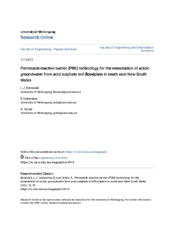 (PDF) Permeable reactive barrier (PRB) technology for the remediation ...