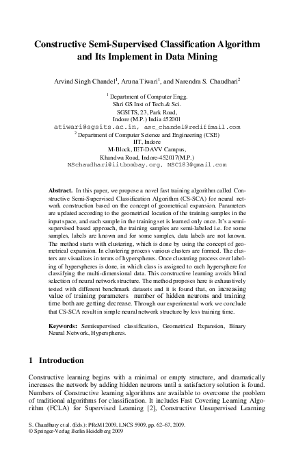 (PDF) Constructive Semi-Supervised Classification Algorithm and Its Implement in Data Mining