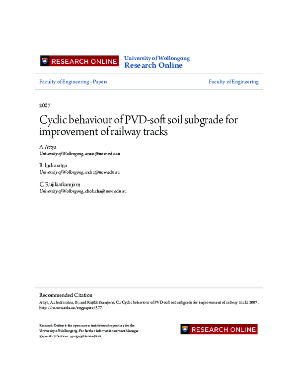 (PDF) Cyclic behaviour of PVD-soft soil subgrade for improvement of ...