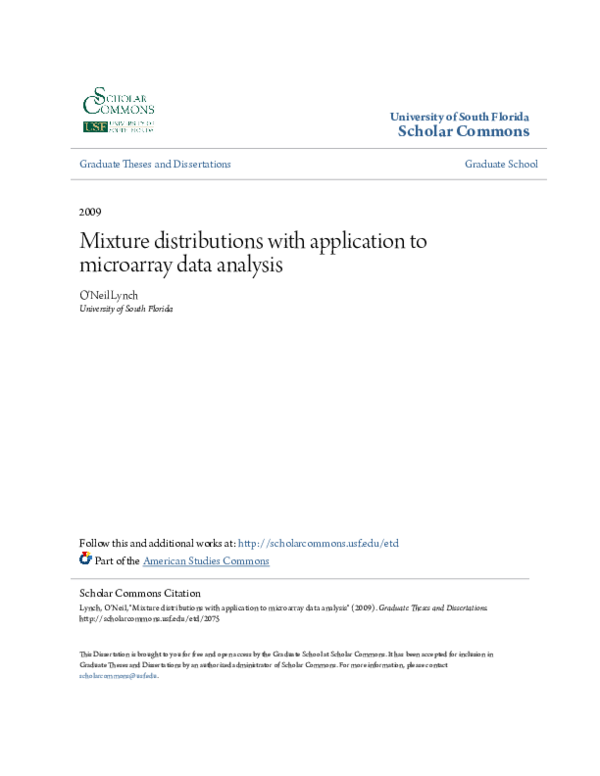 (PDF) Mixture distributions with application to microarray data analysis