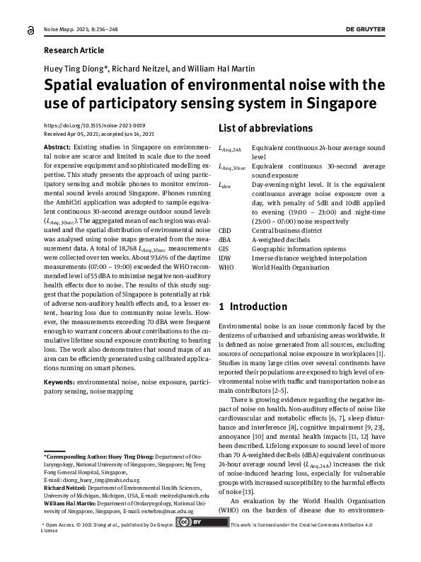 (PDF) Spatial evaluation of environmental noise with the use of participatory sensing system in ...