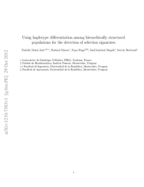 Using Haplotype Differentiation Among Hierarchically Structured Populations For The Detection Of