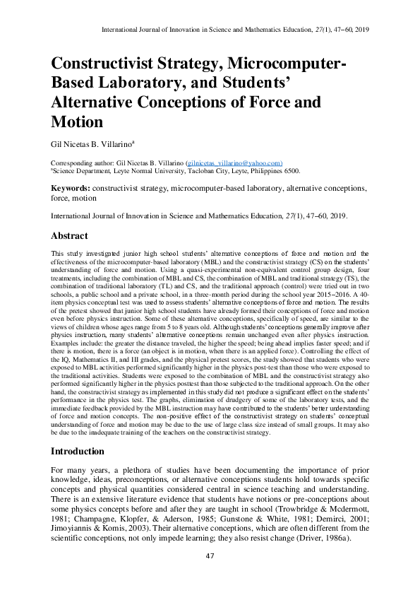 (PDF) Constructivist Strategy, Microcomputer-Based Laboratory, and Students’ Alternative ...