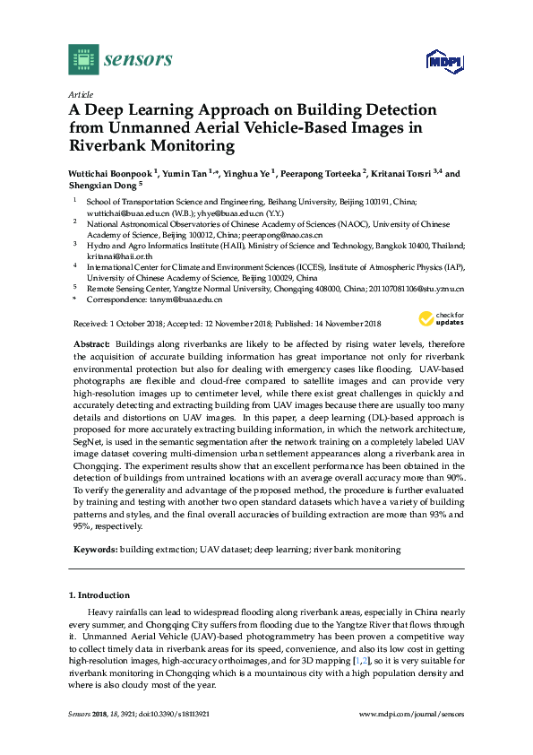 Pdf A Deep Learning Approach On Building Detection From Unmanned