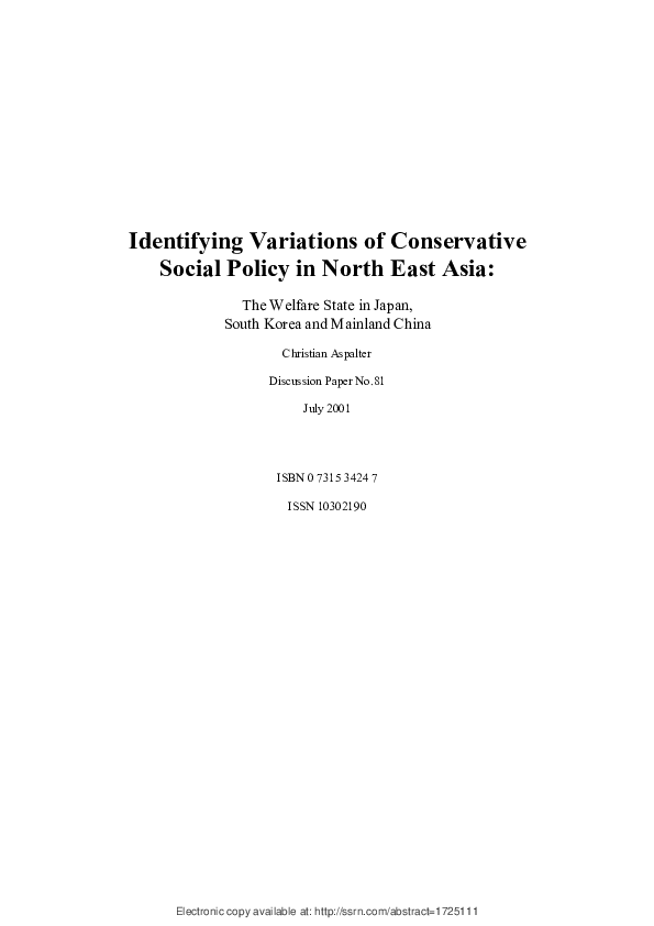 (PDF) Identifying Variations of Conservative Social Policy in North ...