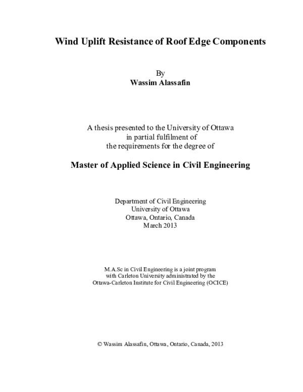 (PDF) Wind Uplift Resistance of Roof Edge Components