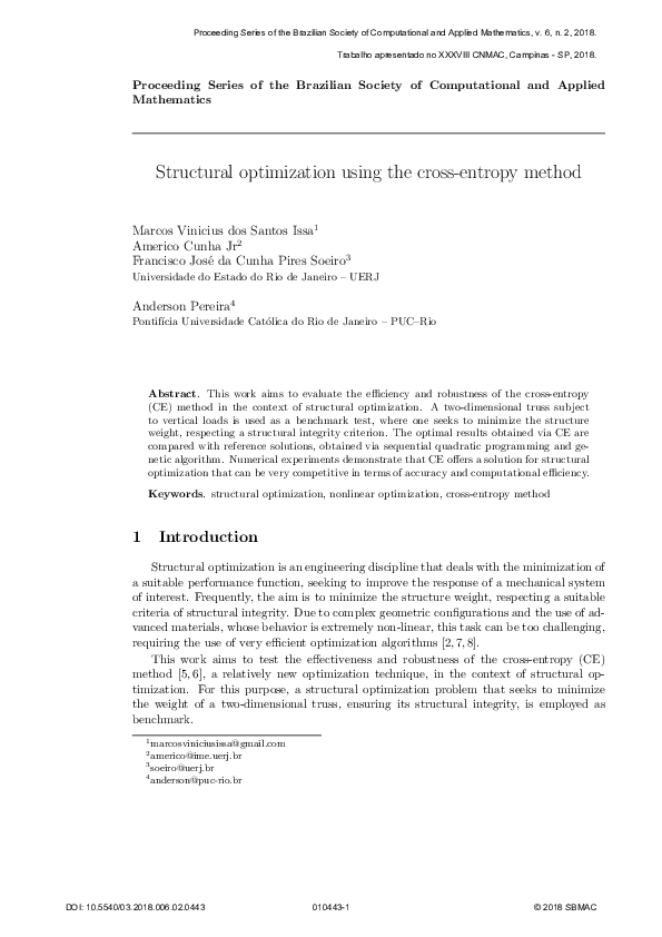 (PDF) Structural optimization using the cross-entropy method