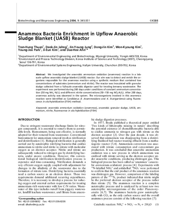 (PDF) Anammox bacteria enrichment in upflow anaerobic sludge blanket ...