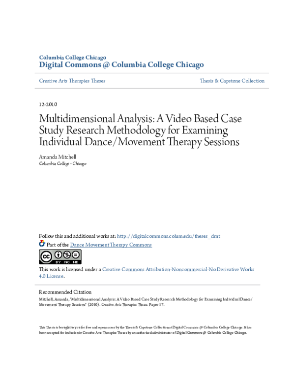 (PDF) Multidimensional Analysis: A Video Based Case Study Research Methodology for Examining ...