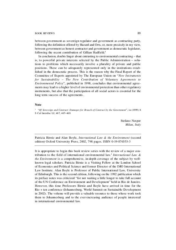 (PDF) Patricia Birnie and Alan Boyle, International Law & the ...