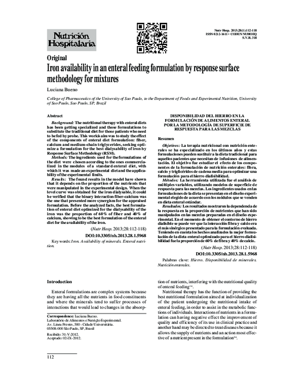 (PDF) Iron availability in an enteral feeding formulation by response ...