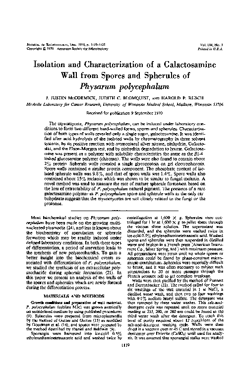 (PDF) Isolation and Characterization of a Galactosamine Wall from ...