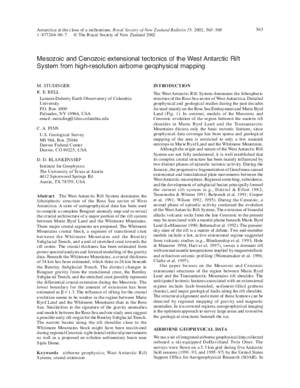 (PDF) Mesozoic and Cenozoic extensional tectonics of the West Antarctic ...
