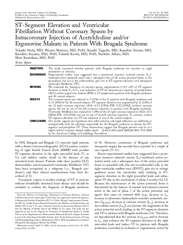 (PDF) ST-segment elevation and ventricular fibrillation without ...