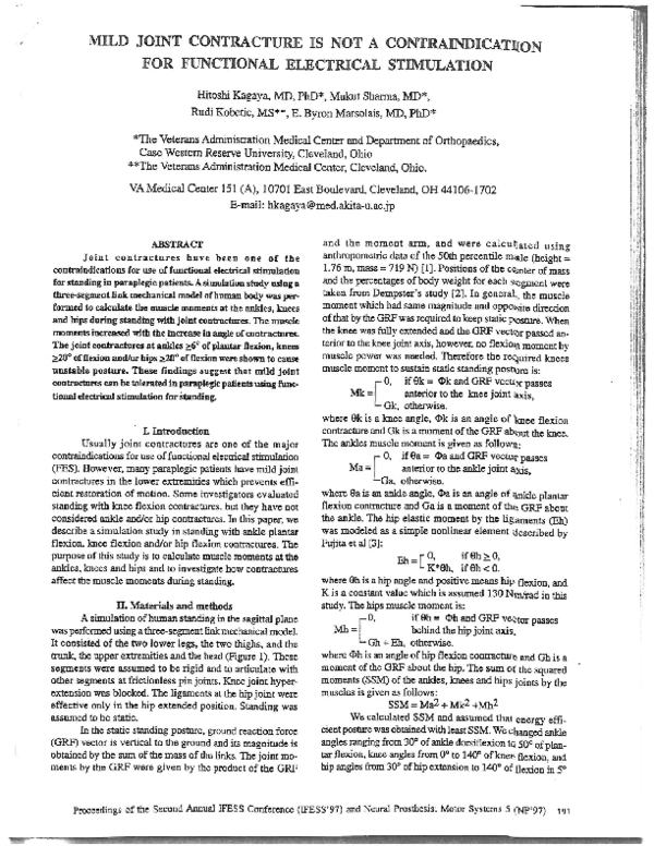 (PDF) Mild joint contracture is not a contraindication for functional ...