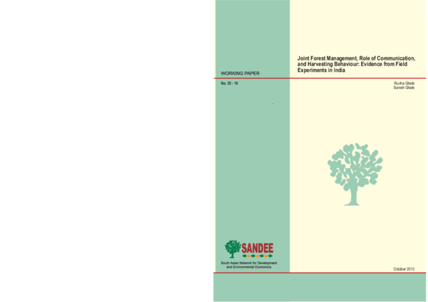 (PDF) Joint Forest Management, Role of Communication, and Harvesting ...
