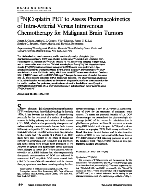 (PDF) Assessing Intra-Arterial vs IV Cisplatin in PET